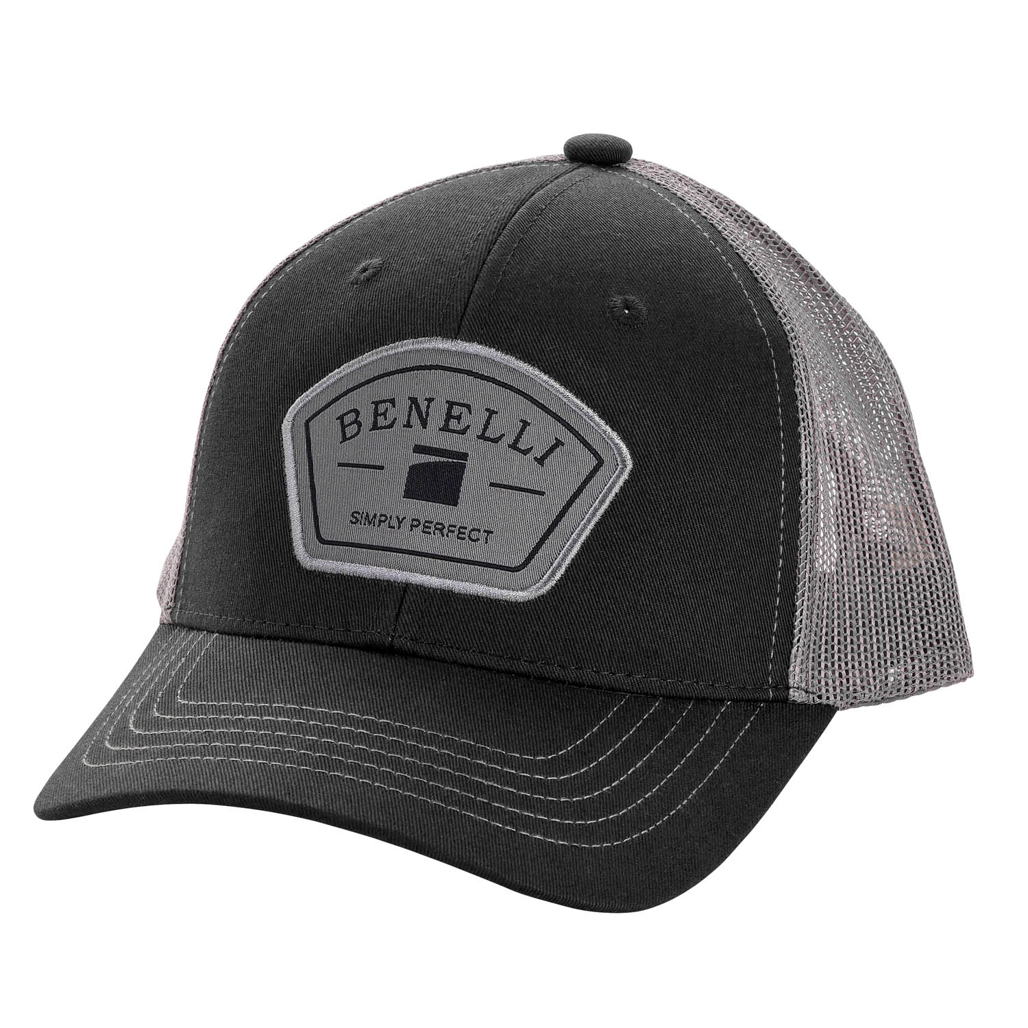 Logo Patch Hat, Faded Black w/ Gray Mesh | ShopBenelli
